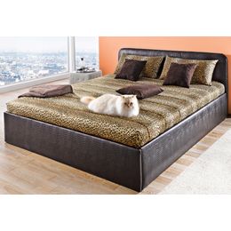 Polsterbett, braun, B:148cm, Bezug Bett: Kunstleder;Bonnell-Federkernmatratze: 51% Polypropylen, 39% Polyester, 10% Baumwolle;Kaltschaummatratze: 100% Polyester, Bezug abnehm- und waschbar bis 60C, Westfalia Schlafkomfort, Betten, inkl. Bettkasten bei Ausführung mit Matratze