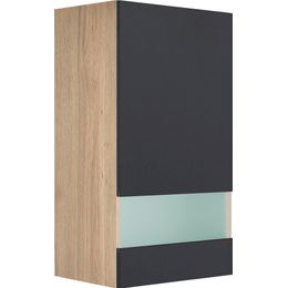 Glashängeschrank Optifit "Roth" Schränke Gr. B/H/T: 50 cm x 89,6 cm x 34,6 cm, 1 St., Komplettausführung, schwarz (anthrazit, wildeichefarben) Breite 50 cm, 89,6 cm hoch