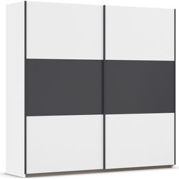 Schwebetürenschrank Rauch "Neo" Schränke Gr. B/H/T: 218cm x 210cm x 59cm, 2 St., weiß (alpinweiß/graumetallic) mit großzügigem Stauraum und vielfältigen Farbkombinationen