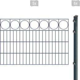 Arvotec Doppelstabmattenzaun "EXCLUSIVE 80 zum Einbetonieren "Ring" mit Zierleiste" Zaunelemente Zaunhöhe 80 cm, Zaunlänge 2 - 60 m Gr. H/L: 80cm x 10 m, Pfosten: 6 St., grau (anthrazit)