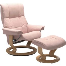 Fußhocker stressless "Mayfair" Hocker Gr. B/H/T: 55cm x 38cm x 39cm, ROHLEDER Stoff Q2 FARON, Classic Base Eiche, pink (light q2 faron) mit Classic Base, Gestell Eiche