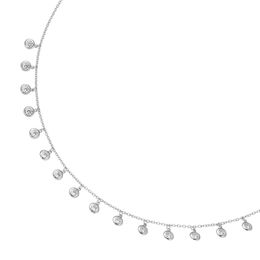 Collier Smart Jewel "mit Zirkonia Steinen, Silber 925" Halsketten Gr. 45 cm, Silber 925 (Sterlingsilber), weiß Damen