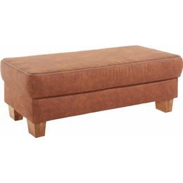 Hocker exxpo - SOFA FASHION "Croma" Gr. B/H/T: 137 cm x 46 cm x 55 cm, Lu x us-Microfaser, Hocker, braun (cognac) Polsterhocker