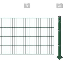 Arvotec Einstabmattenzaun "ESSENTIAL 80 zum Einbetonieren" Zaunelemente Zaunhöhe 80 cm, Zaunlänge 2 - 60 m Gr. H/L: 80cm x 4 m, Pfosten: 3 St., grün (dunkelgrün)