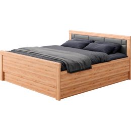 Einzelbett Priess "Arnsberg", braun (artisan eiche, anthrazit), B:188cm L:208cm, Betten, Kinder-Einzelbett Jugendbett Bettgestell, Komfortliegehöhe