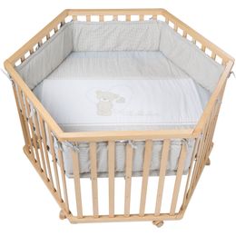 Laufgitter Roba "Liebhabär, natur, 6-eckig" beige (natur) Baby Laufställe mit Stoffeinlage und Nestchen