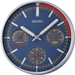 Wanduhr Seiko Wanduhren Gr. H: 4,9 cm, bunt (silberfarben, blau)