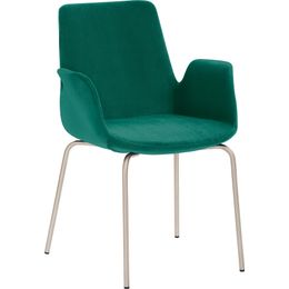 mayer Sitzmöbel Bürostuhl MAYER SITZMÖBEL "Sessel myHELIOS", blau (petrol, chrom edelstahllook), B:58cm H:86cm T:59cm, Metall, Polyester, Stühle, Esszimmerstuhl