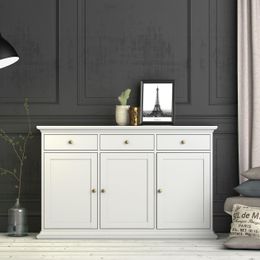 Kommode Home Affaire "Paris", weiß, B:144cm H:92cm T:46cm, MDF, FSC-zertifizierter Holzwerkstoff, Sideboards, mit vielen Staurammöglichkeiten und einer Rahmenoptik, Breite 143,7 cm