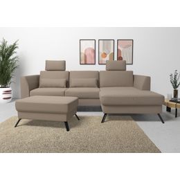 Sit & More Hocker SIT & MORE "Olsen", grau (taupe), B:89cm H:48cm T:59cm, 98% Polyester 2%Polyamid, Hocker, Hocker