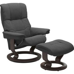 Fußhocker stressless "Mayfair" Hocker Gr. B/H/T: 55cm x 38cm x 39cm, ROHLEDER Stoff Q2 FARON, Classic Base Wenge, grau (dark grey q2 faron) mit Classic Base, Gestell Wenge