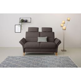 2-Sitzer Home Affaire "Westerland", braun (espresso), B:166cm H:90cm T:89cm, 98% Polyester 2% Polyamid, Sofas, Federkern-Polsterung. wahlweise mit Armlehnfunktion