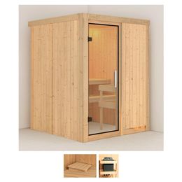 Karibu Sauna "Milaja" Saunen ohne Ofen beige (naturbelassen)