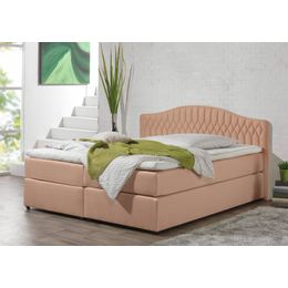 Boxspringbett Maintal, braun (cappuccino), Liegefl&auml;che B/L: 160cm x 200cm, H3, 5-Zonen-Tonnentaschen-Federkernmatratze, Seitliche Einfassung Unterbox und Obermatratze: Mikrovelours (100% Polyester);Spiegelfl&auml;che der Unterbox und Obermatratze: 100% Polyester, Komplettbetten, Boxspringbett, in diversen Ausf&uuml;hrungen