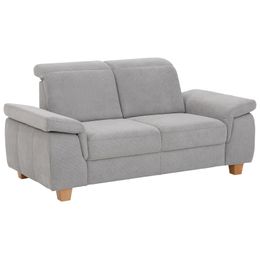2-Sitzer Home Affaire "Dalia", silber, B:173cm H:83cm T:96cm, Luxus-Microfaser Florence (100% Polyester);Luxus-Microfaser weich (90% Polyester, 10% Polyamid);Webstoff (100% Polyester), Sofas, mit Federkernpolsterung, wahlweise auch mit Kopftteilverstellung