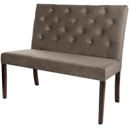 Polsterbank Fink "Harriet" Sitzbänke Gr. B/H/T: 107 cm x 96 cm x 66 cm, Samtvelours VELVET, braun (braun taupe) mit Heftung im Rücken