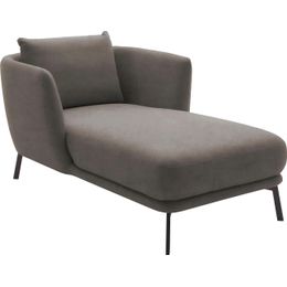 Sch&ouml;ner Wohnen Kollektion Chaiselongue "Pearl - 5 Jahre Hersteller-Garantie, auch in Boucl&eacute;", grau (stone), B:101cm H:71cm T:161cm, 100% Polyester, SCH&Ouml;NER WOHNEN-KOLLEKTION, Sofas, Chaiselongue, Ma&szlig;e (B/H/T): 101/71/161 cm, F&uuml;&szlig;e aus Metall