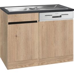 Spülenschrank Optifit "Roth" Schränke Gr. B/H/T: 110 cm x 88 cm x 60 cm, 2 St., Komplettausführung, braun (wildeichefarben, wildeichefarben) Breite 110 cm