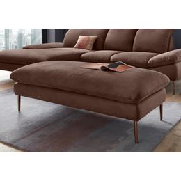 Hocker W.Schillig "enjoy&MORE", braun (espresso s37), B:151cm H:45cm T:71cm, Chenille-Flachgewebe R66 (85% Polyester, 15% Nylon), Longlife Xtra-Leder Z59: Glattleder mit modischer Prägung. Hautstärke 0, 9 - 1, 1 mm, Stoff S37 (100% Polyester), Hocker, Füße bronze pulverbeschichtet, Breite 151 cm