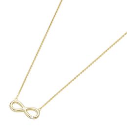 Collier Luigi Merano "Infinity, mit Brillant, Gold 585" Halsketten Gr. 45 cm, Gelbgold 585, goldfarben (gold) Damen