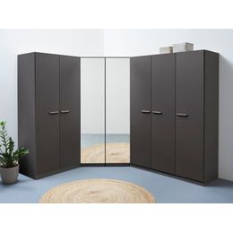 Schrank-Set Rauch "Vandor" Kastenmöbel-Sets Gr. B/H/T: 208 cm x 197 cm x 253 cm, grau (graumetallic) Schrankset inklusive 6 Wäscheboxen und 1 Stoff-Organizer mit Fächern