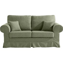 2-Sitzer Home Affaire "Shadmoor", gr&uuml;n, B:188cm H:102cm T:92cm, 100% Polyester, Sofas, Hussenoptik, in uni oder mit Blumendruck