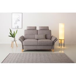 2-Sitzer Home Affaire "Westerland", braun (latte), B:166cm H:90cm T:89cm, 100% Polyester, Sofas, Federkern-Polsterung. wahlweise mit Armlehnfunktion