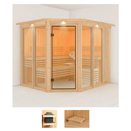 Karibu Sauna "Anike 3" Saunen ohne Ofen beige (naturbelassen)