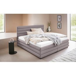 Polsterbett "Maylis", grau, B:212cm L:211cm, 100% Polyester, LeGer Home by Lena Gercke, Betten, Polsterbett ohne Bettkasten Polsterbett, wahlweise mit und ohne Matratze und Lattenrost, auch in 200cm Breite