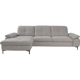 Ecksofa Alina "Melina", grau (kiesel tta 9), B:274cm H:100cm T:203cm, Struktur TTA (100% Polyester), Sofas, Ecksofa, In 2 Breiten, Wahlweise mit und ohne Bettfunktion