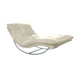Relaxliege W.Schillig "daily dreams", beige (sahara s37), B:95cm H:85cm T:169cm, Stoff S37 (100% Polyester), Sofas, in Waffelkissen-Optik, Schaukelgestell silber matt, in 2 Breiten