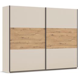 Schwebetürenschrank Rauch "Neo" Schränke Gr. B/H/T: 261 cm x 210 cm x 59 cm, 2 St., beige (champagner, eiche artisan) mit großzügigem Stauraum und vielfältigen Farbkombinationen