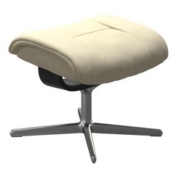 Fußhocker stressless "Mayfair" Hocker Gr. B/H/T: 55 cm x 41 cm x 39 cm, Leder PALOMA, Cross Base Schwarz, beige (vanilla paloma) mit Cross Base, Größe S, M & L, Holzakzent Schwarz