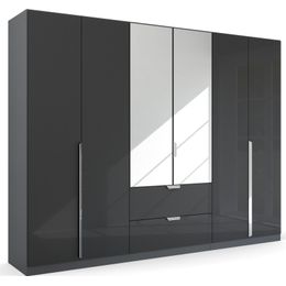 Drehtürenschrank Rauch "Glamour by Quadra Spin" Schränke Gr. B/H/T: 271 cm x 210 cm x 54 cm, 6 St., grau (graumetallic, hochglanz effektgrau)