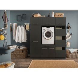 Mehrzweckschrank-Set LAUNDREEZY "LAUNDREEZY LDSK6" Kastenmöbel-Sets Gr. B/H/T: 167,5 cm x 200 cm x 67,5 cm, grau (anthrazit) Breite 167,5 cm