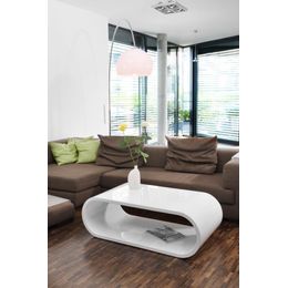 Couchtisch Salesfever Tische Gr. B/H/T: 120 cm x 40 cm x 60 cm, weiß Couchtische rund oval komplett aus hochwertigem Fiberglas