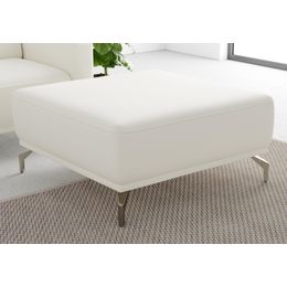 Sit & More Hocker SIT&MORE "Bailando" Gr. B/H/T: 86 cm x 45 cm x 86 cm, Soft clean, mit Federkern, beige (creme) Sitzhocker mit Federkern und satinierten Nickelfüßen