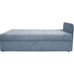 Schlafsofa Alina "Marla", blau (blaugrau xbo 26), B:205cm H:73cm T:91cm, Struktur fein XBO (100% Polyester), Sofas, Schlafsofa, inkl. Stauraum, Armlehne wahlweise links ode rechts