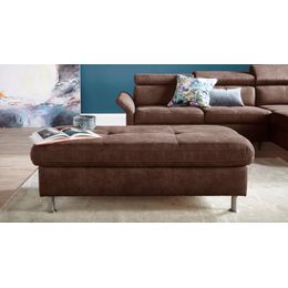 Hocker exxpo - SOFA FASHION "Maretto" Gr. B/H/T: 136 cm x 46 cm x 70 cm, Lu x us-Microfaser, Hocker, braun (schoko) Polsterhocker