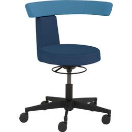 mayer Sitzmöbel Drehhocker MAYER SITZMÖBEL "Funktionsdrehhocker 1263" Hocker Gr. B/T: 64 cm x 60 cm, Struktur (recyceltes Polyester), Teppichbodenrollen, blau (dunkelblau, hellblau)