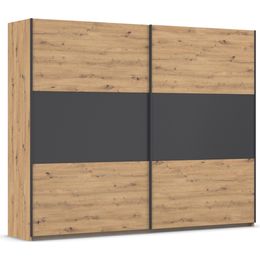 Schwebetürenschrank Rauch "Neo" Schränke Gr. B/H/T: 261 cm x 210 cm x 59 cm, 2 St., grau (eiche artisan, graumetallic) mit großzügigem Stauraum und vielfältigen Farbkombinationen