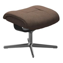 Fußhocker stressless "Mayfair" Hocker Gr. B/H/T: 55 cm x 41 cm x 39 cm, ROHLEDER Stoff Q2 FARON, Cross Base Schwarz, braun (dark beige q2 faron) mit Cross Base, Größe S, M & L, Holzakzent Schwarz