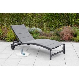 Gartenliege Merxx "San Marino", grau (graphit), Gartenliegen, Aluminium