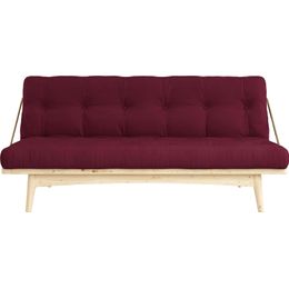 Schlafsofa Karup Design "Folk", rot (bordeaux), B:190cm H:90cm T:130cm, 80% Baumwolle + 20% polyester, Sofas, Schlafsofa, aus massiven Kiefernholz, inkl. Futonmatratze