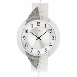 Wanduhr AMS "W9552" Wanduhren Gr. B/H/L: 6 cm x 42 cm x 23 cm, grau (grau, silberfarben)