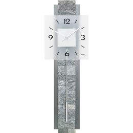 Pendelwanduhr AMS "W7472" Wanduhren Gr. B/H/L: 23 cm x 7 cm x 68 cm, grau (anthrazit)