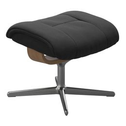 Fußhocker stressless "Mayfair" Hocker Gr. B/H/T: 55 cm x 41 cm x 39 cm, Microfaser DINAMICA, Cross Base Eiche, grau (charcoal dinamica) mit Cross Base, Größe S, M & L, Holzakzent Eiche