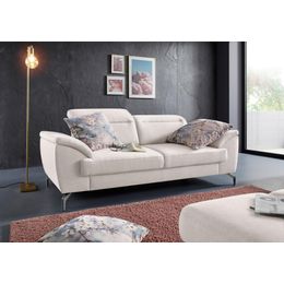 Sit & More 2,5-Sitzer SIT & MORE "Percy", beige (linen), B:207cm T:112cm, Sofas, 15 cm Fu&szlig;h&ouml;he, Sitztiefenverstellung, wahlweise Kopfteilverstellung