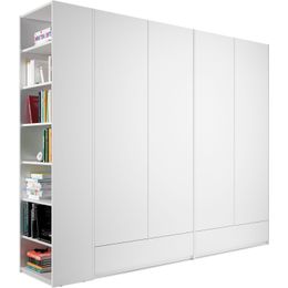 Müllermöbel Kleiderschrank MÜLLER SMALL LIVING "Modular Plus Variante 4" Schränke Gr. H/T: 221 cm x 60 cm, 4 St., weiß 2 Schubladen, Anbauregal wahlweise links oder rechts montierbar