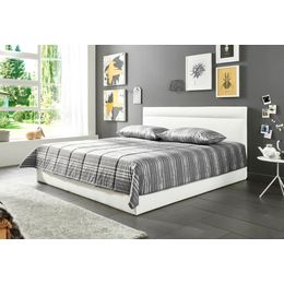 Polsterbett, weiß, B:172cm L:212cm, Bezug Bett: Kunstleder;Bonnell-Federkernmatratze: 51% Polypropylen, 39% Polyester und 10% Baumwolle;Kaltschaummatratze: 100% Polyester, Bezug abnehm- und waschbar bis 60C, Westfalia Schlafkomfort, Betten, inkl. Bettkasten bei Ausführung mit Matratze